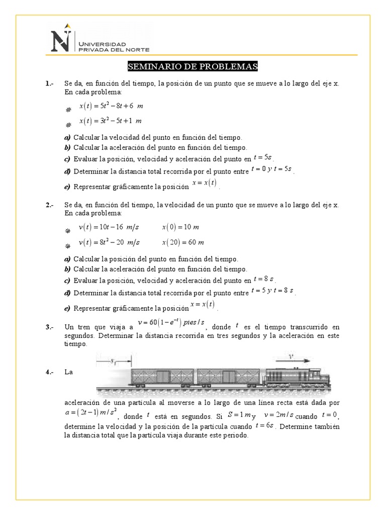 Hoja de Problemas #02 | PDF | Velocidad | Aceleración