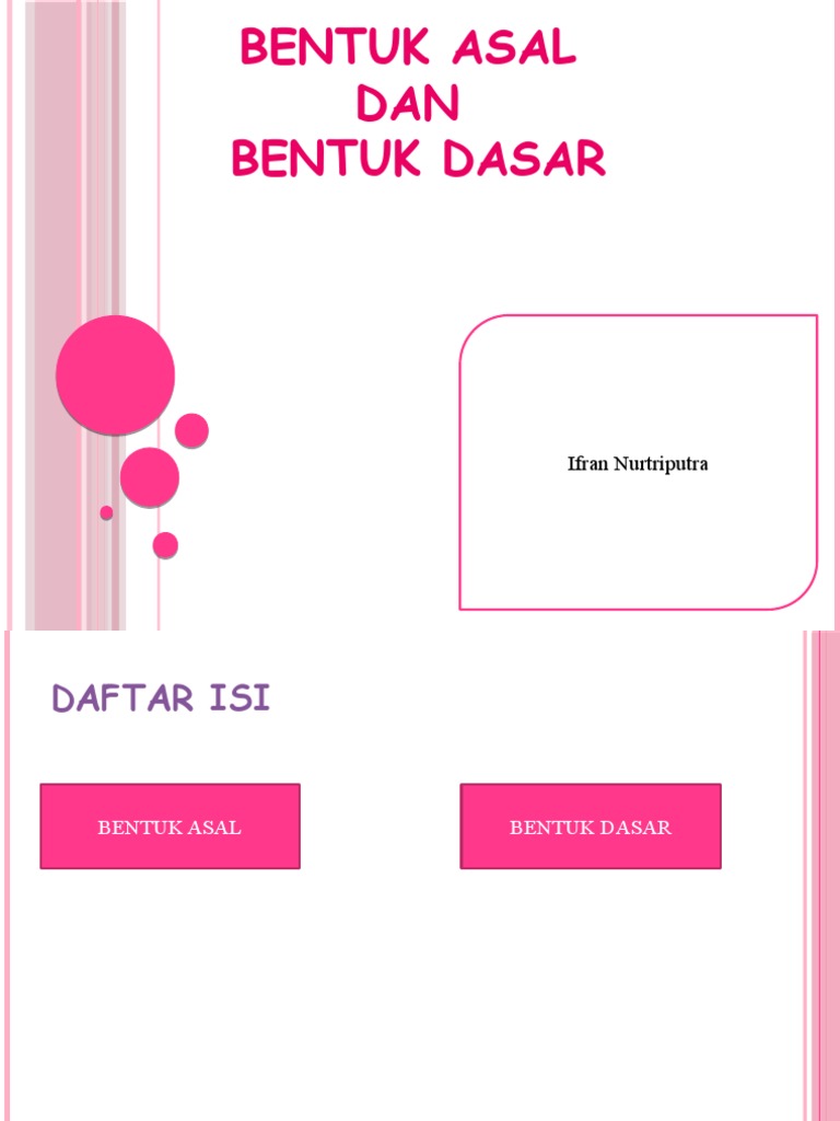 Bentuk Asal Dan Bentuk Dasar | PDF
