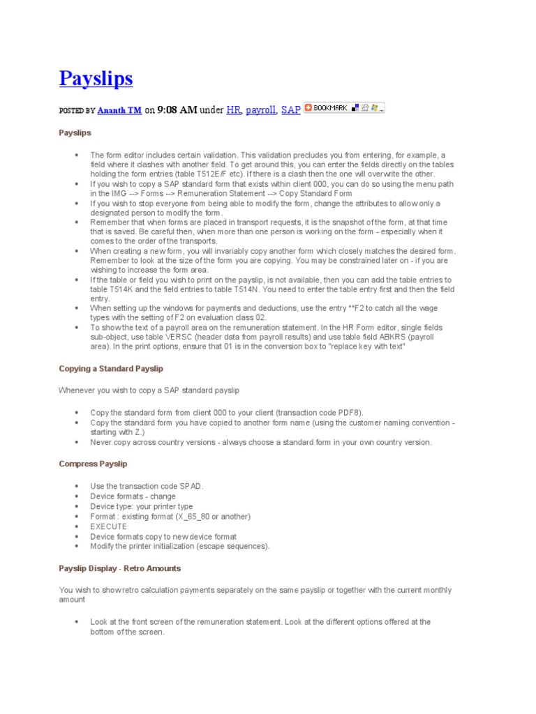 PAYSLIPS | Download Free PDF | Paycheck | Payroll