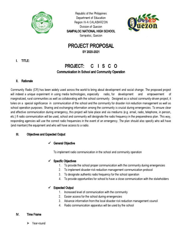 Project Proposal: Project: C I S C O | PDF | Emergency | Radio