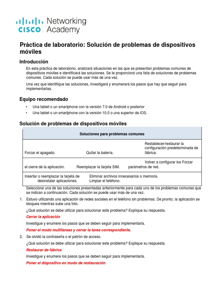 12.4.2.4 Lab - Troubleshoot Mobile Devices | PDF | Teléfonos móviles ...