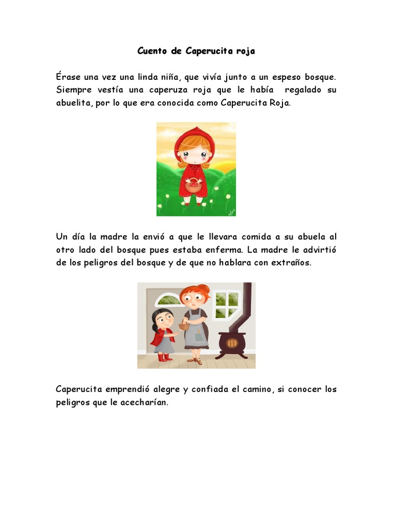 Cuento de Caperucita Roja con Imágenes | PDF | Caperucita Roja