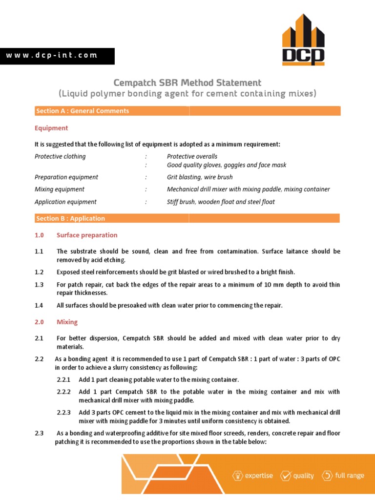 Cempatch SBR - MS | PDF | Concrete | Building Technology