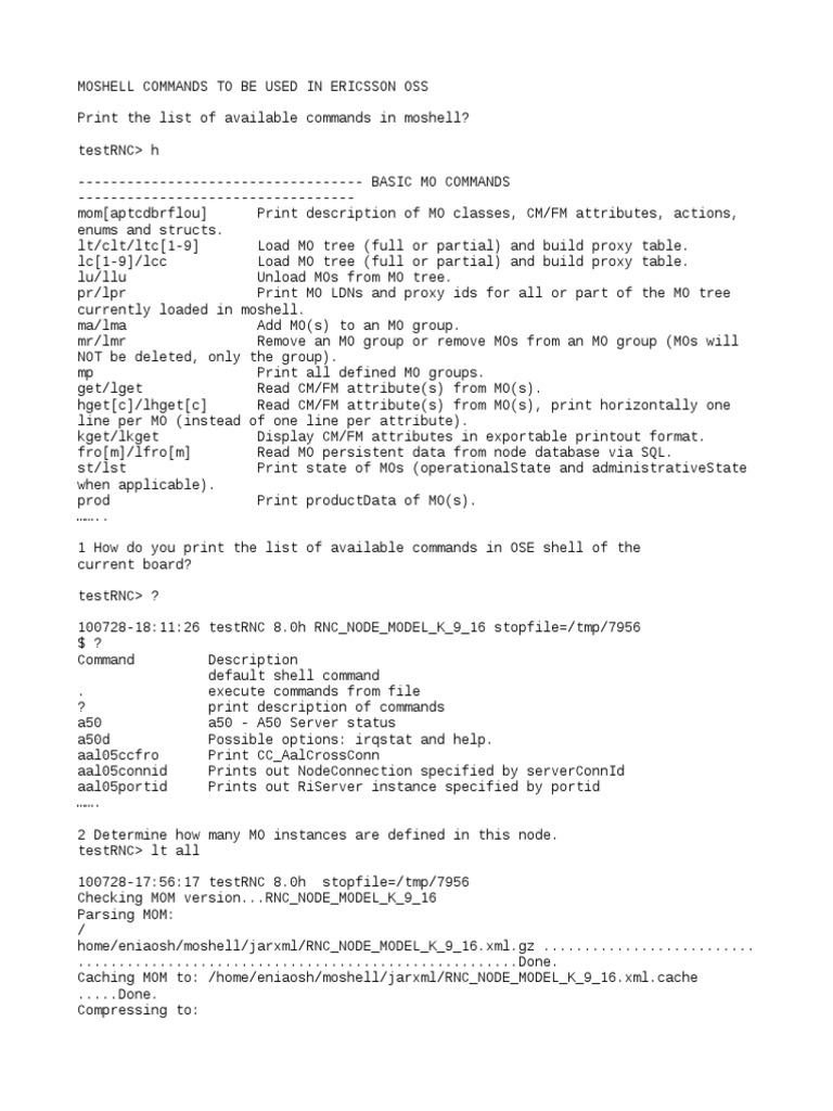 Moshell Amos Commands | Download Free PDF | Computer Science | Computing