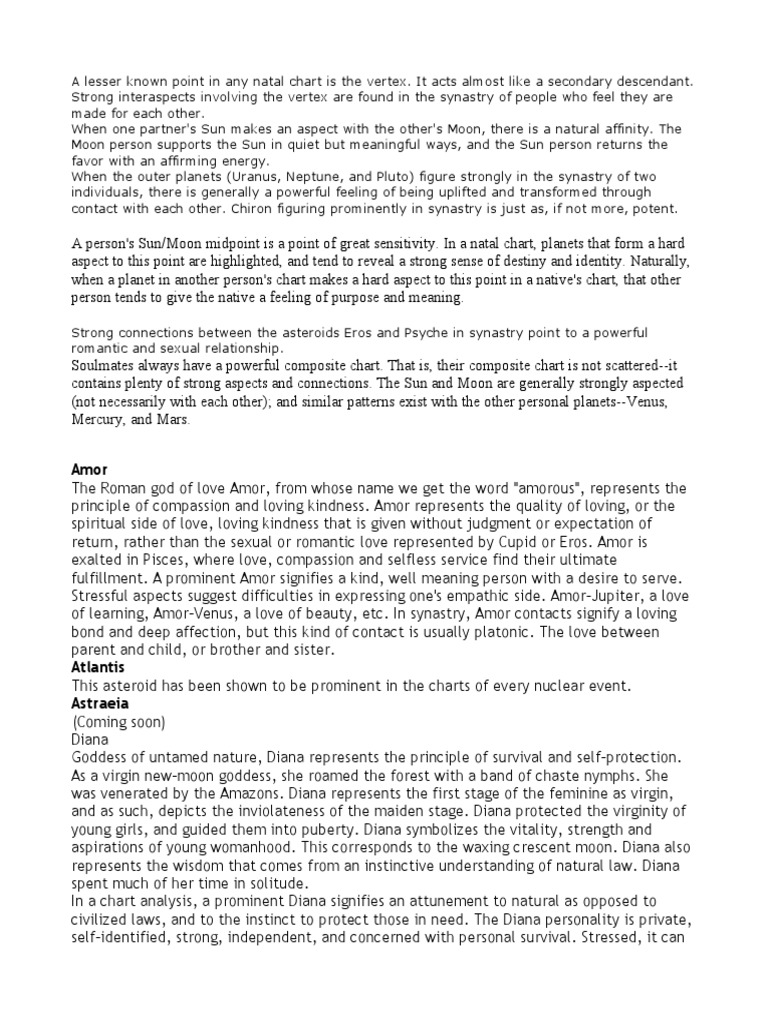 Astrology Asteroids Synastry | PDF | Planets In Astrology | Love