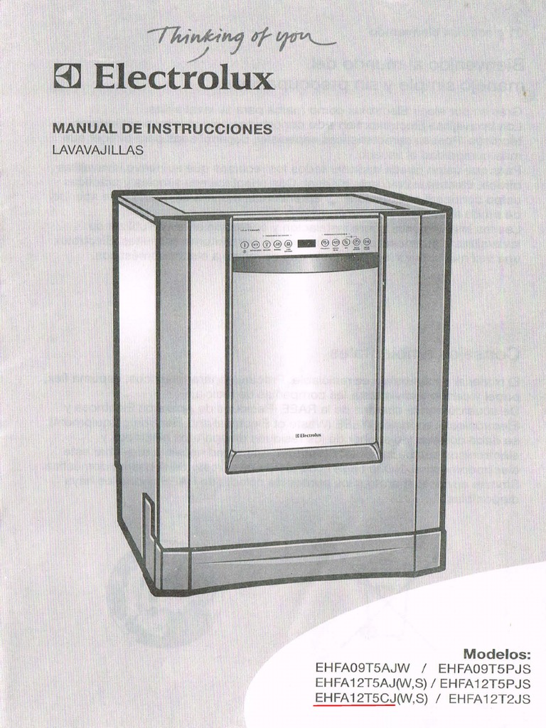 Manual Instrucciones Lavavajillas Electrolux | PDF | Lavavajillas | Enchufes y tomas de ...
