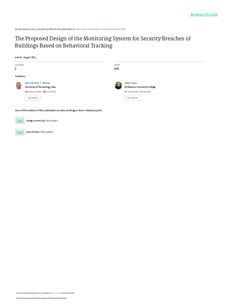 The Proposed Design of The Monitoring System For Security Breaches of ...