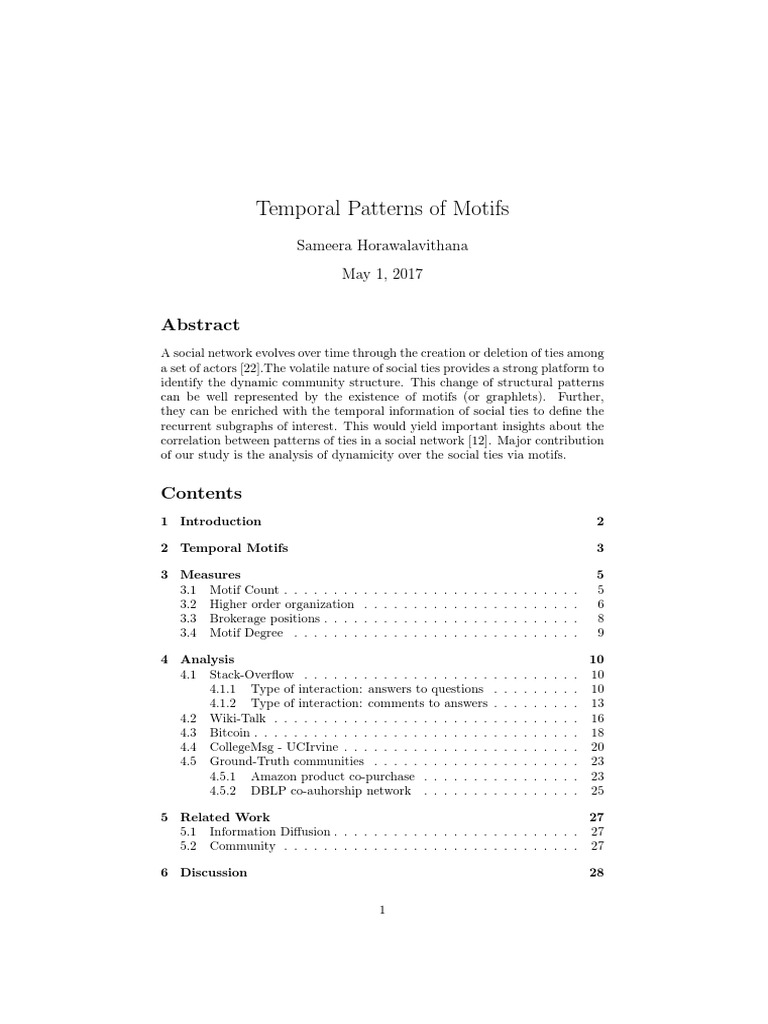 Temporal Patterns of Motifs Sameera | PDF | Mathematical Relations ...
