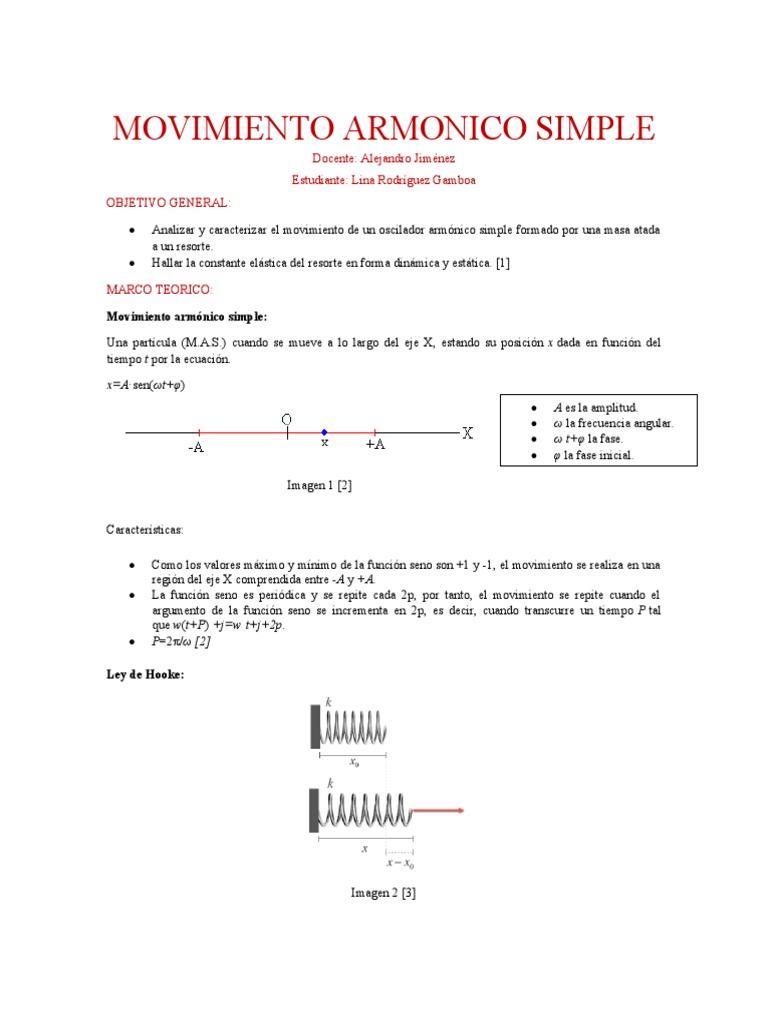 Movimiento Armonico Simple | PDF | Oscilación | Física Aplicada e ...