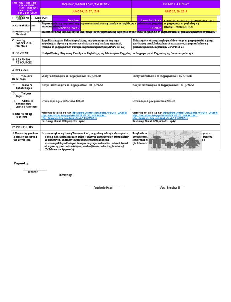 DLL EsP G8 - Q1-4 | PDF