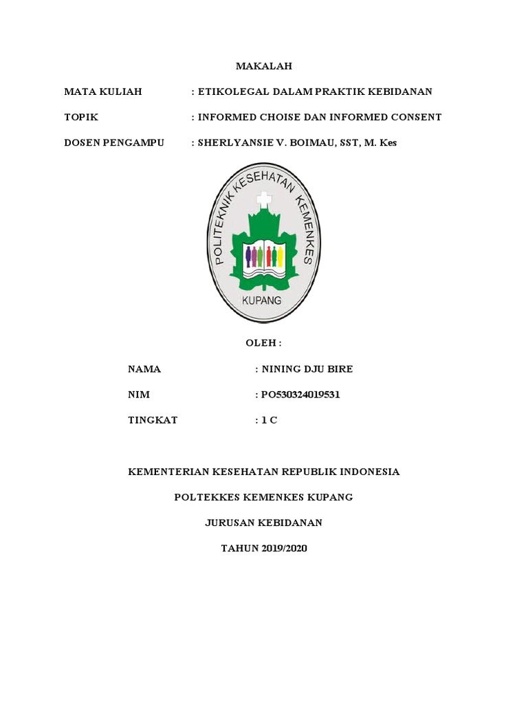 INFORMED CHOICE DAN INFORMED CONSENT DALAM PRAKTIK KEBIDANAN | PDF