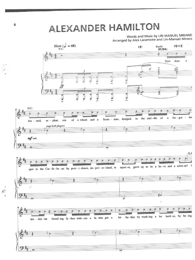 Hamilton Workshop Score | PDF