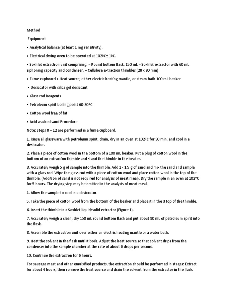 Fat Determination Aoac | PDF | Chemistry | Physical Sciences
