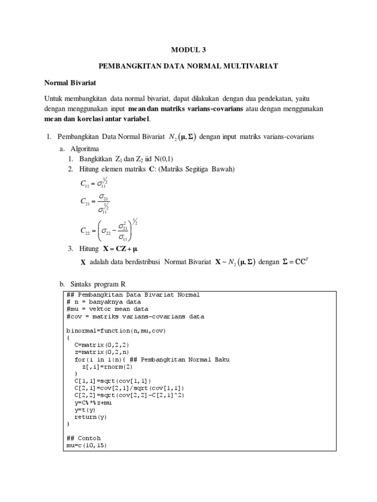 2021 Modul Teknik Simulasi Dengan R - Modul 3 | PDF