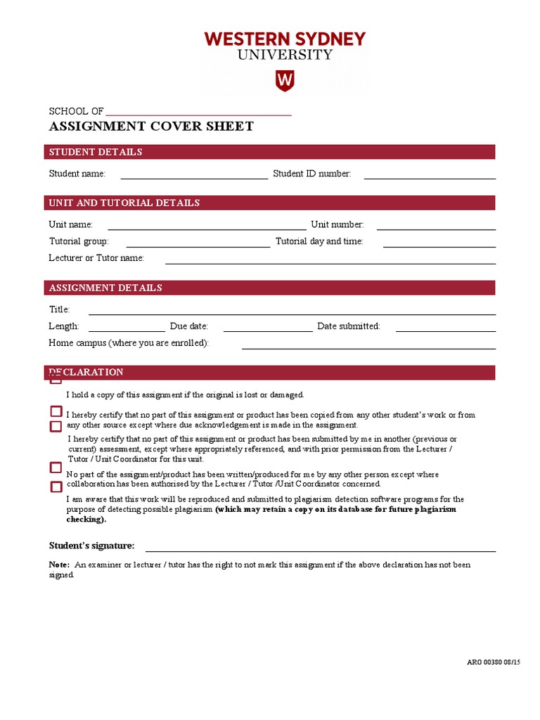 Assignment Cover Sheet: School of | PDF