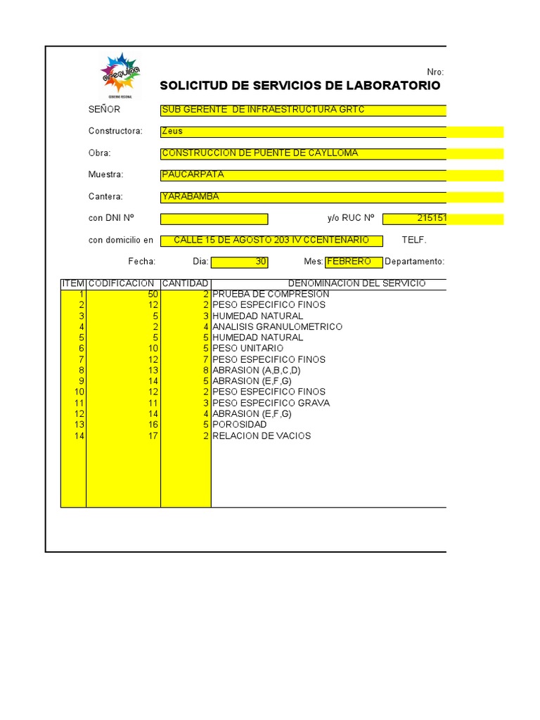 Solicitud de Laboratorio | PDF | Naturaleza | Science