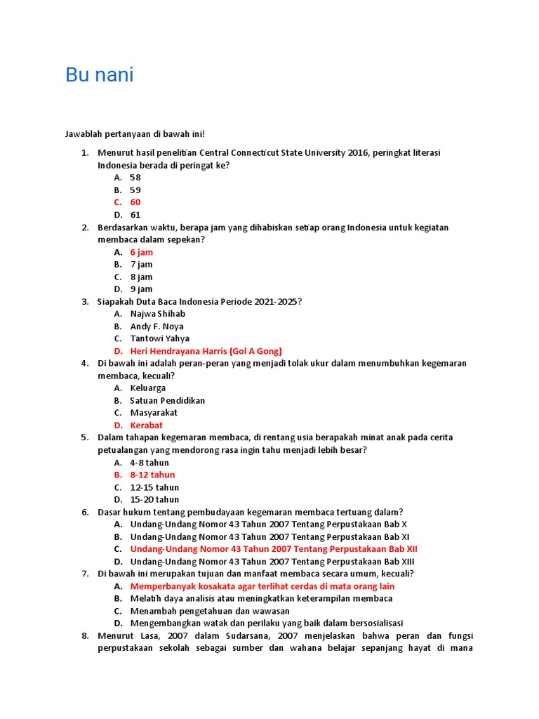 Jawablah Pertanyaan Di Bawah Ini (Tugas Bu Nani) | PDF