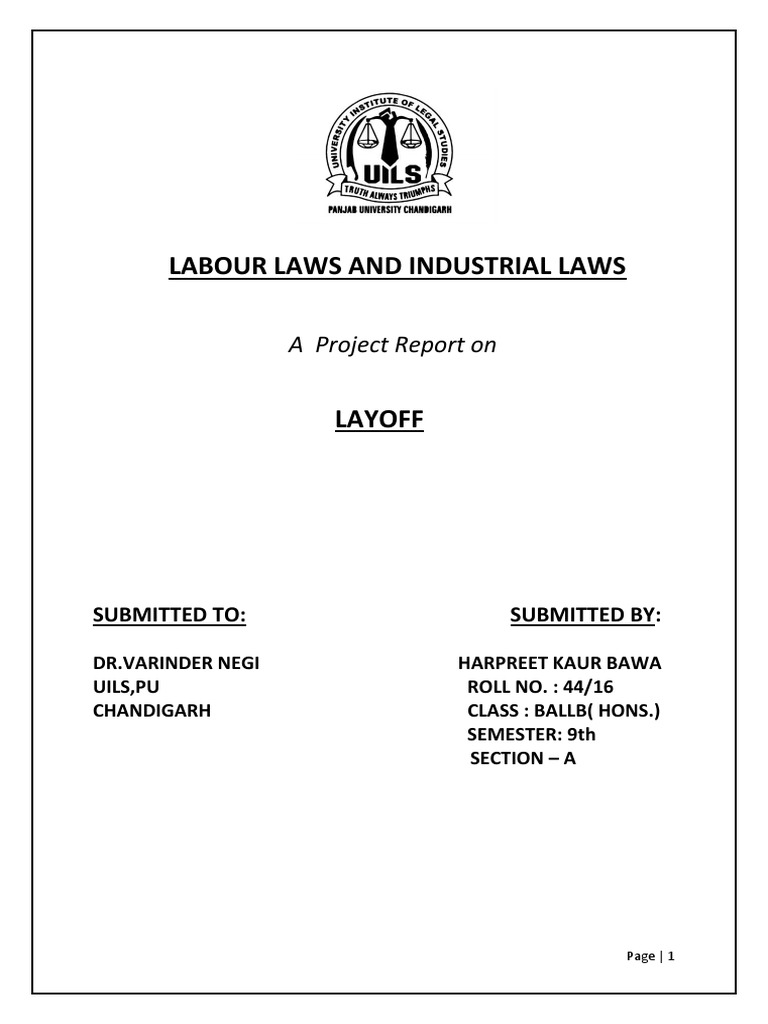 Labour Laws and Industrial Laws: A Project Report On | PDF | Layoff ...