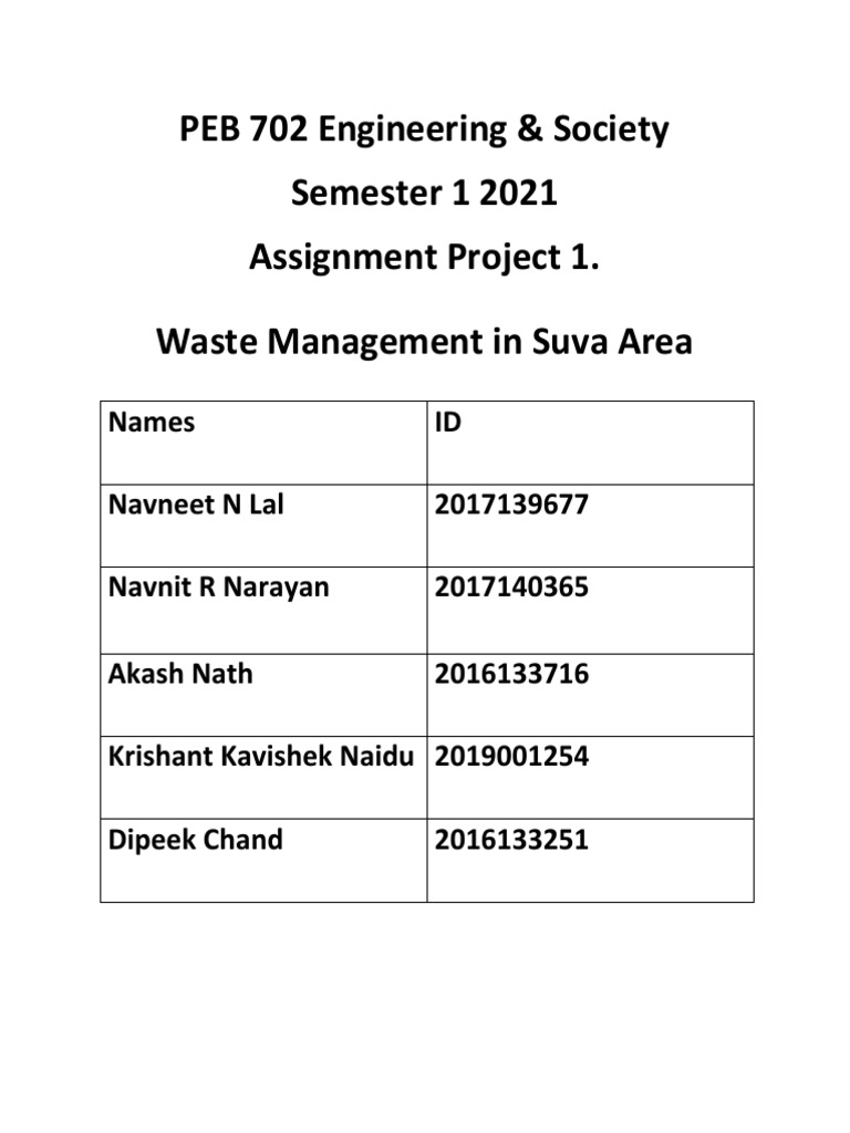 Waste Management in Suva Area | PDF | Waste Management | Waste