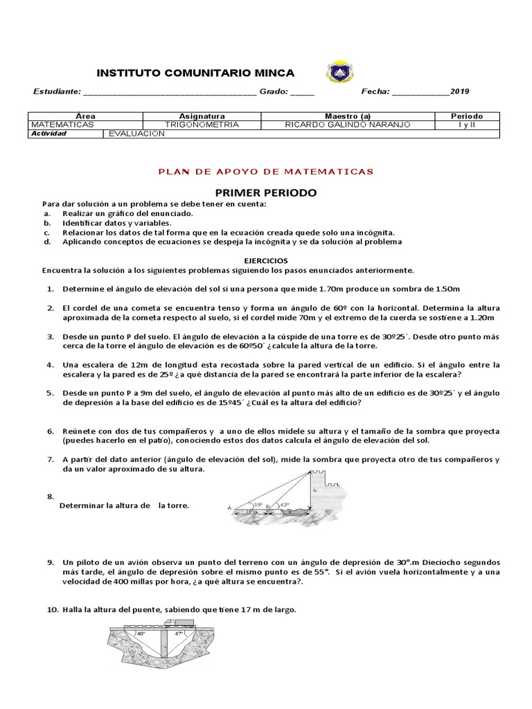 Plan de Mejora 10° I y Ii3 | PDF | Triángulo | Euclides