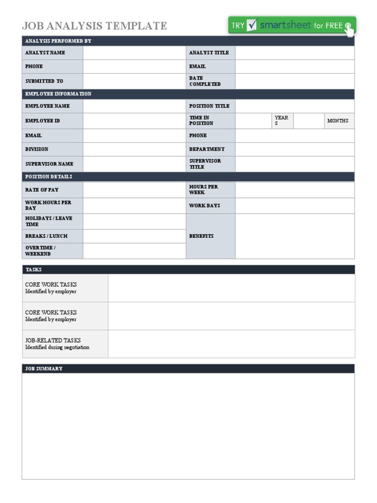 Job Analysis Sample | Download Free PDF | Employment | Employee