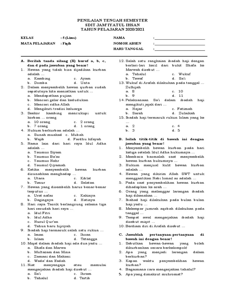 Contoh Soal Fiqih Pdf