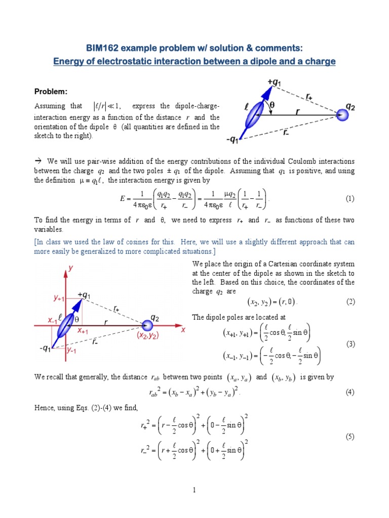 BIM162 Example Problem W/ Solution & Comments: Energy of Electrostatic ...