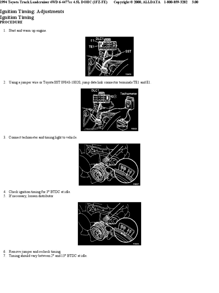 Ajuste Avance Encendido Toyota 4.5 L | PDF | Technology & Engineering