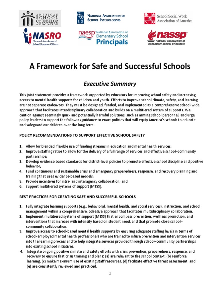 Framework For Safe and Successful School Environments - FINAL - 0 | PDF ...