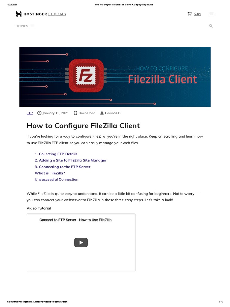 How To Configure FileZilla FTP Client - A Step-by-Step Guide | PDF ...