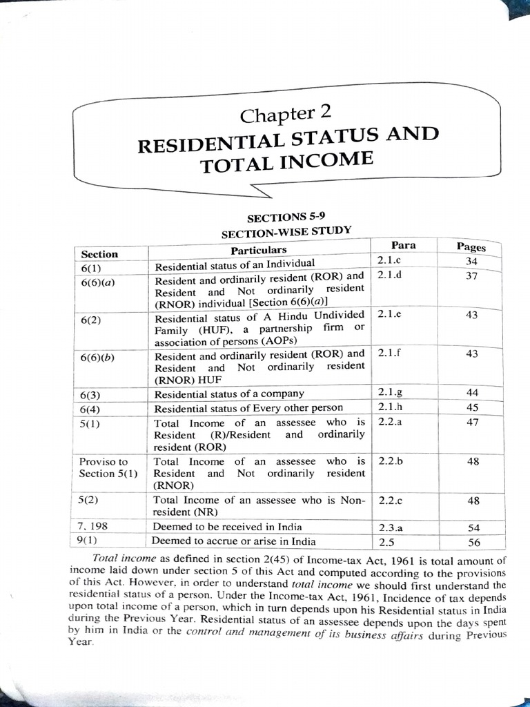 Residential Status Individual | PDF
