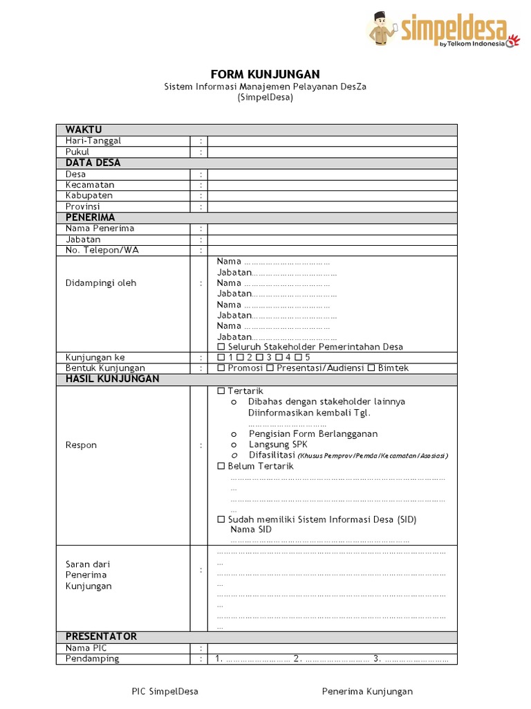 Form Kunjungan SimpelDesa | PDF | Game & Aktivitas | Komputer