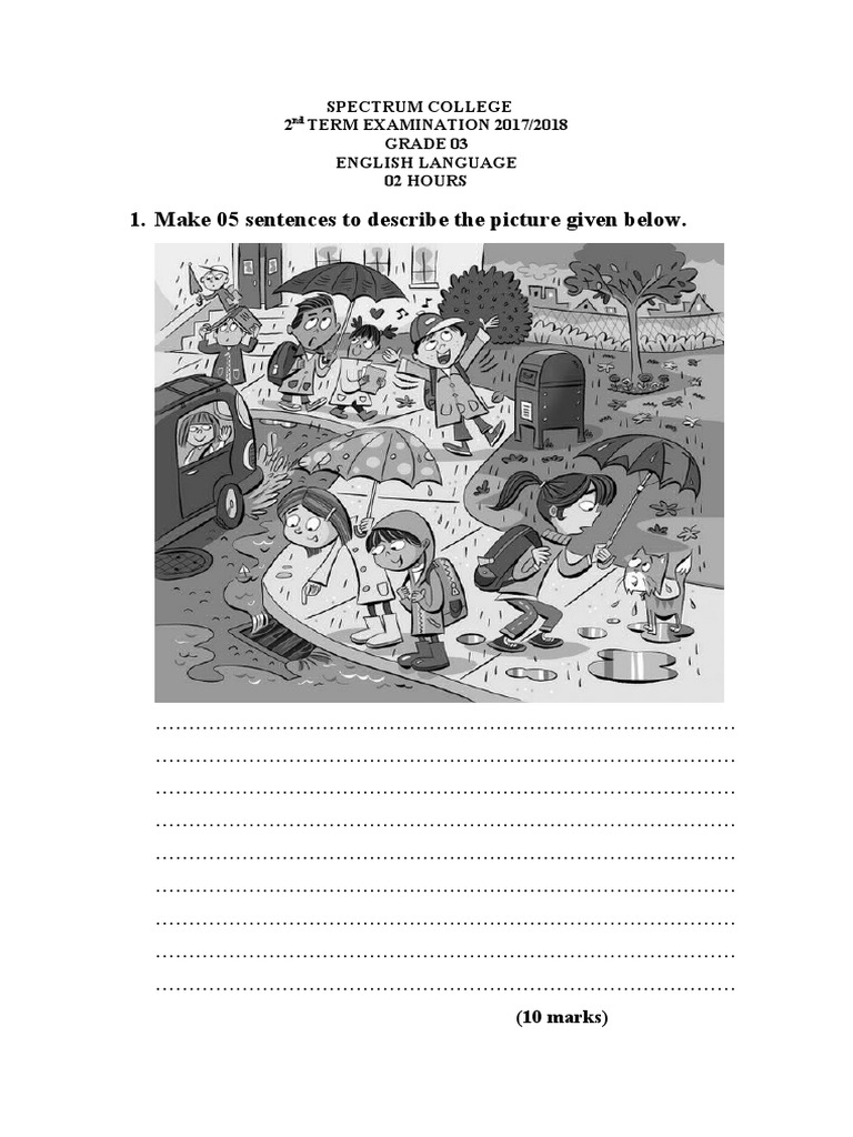 Grade 3 English Paper | PDF | Syntax | Cognitive Science