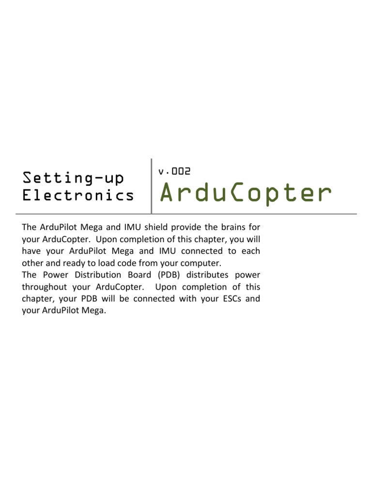 ArduCopter Wiring and Setup Guide | PDF | Electrical Connector ...