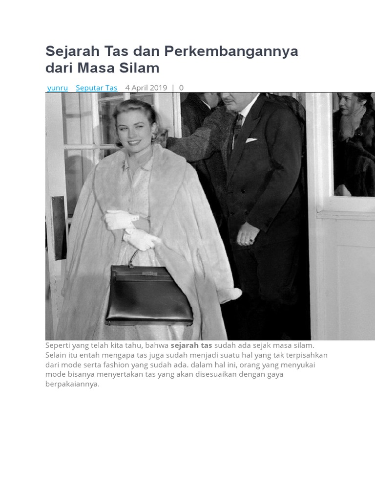Sejarah Tas Dan Perkembangannya Dari Masa Silam | PDF