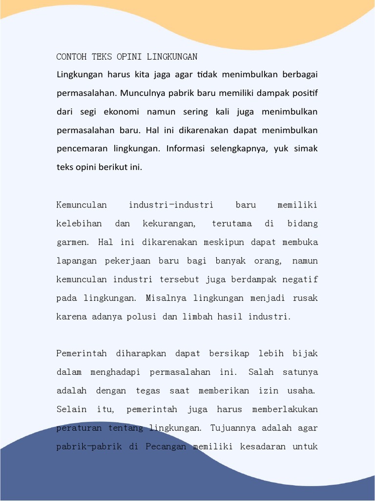 Contoh Teks Opini | PDF
