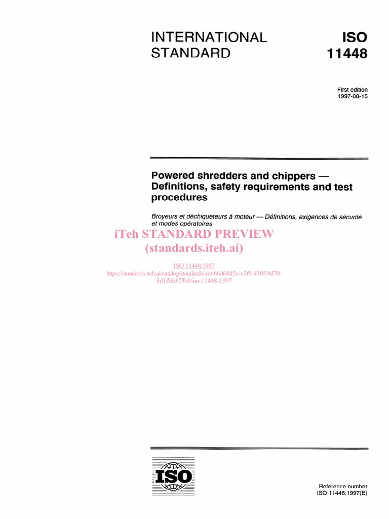 Iso 11448 1997 | PDF | International Organization For Standardization ...
