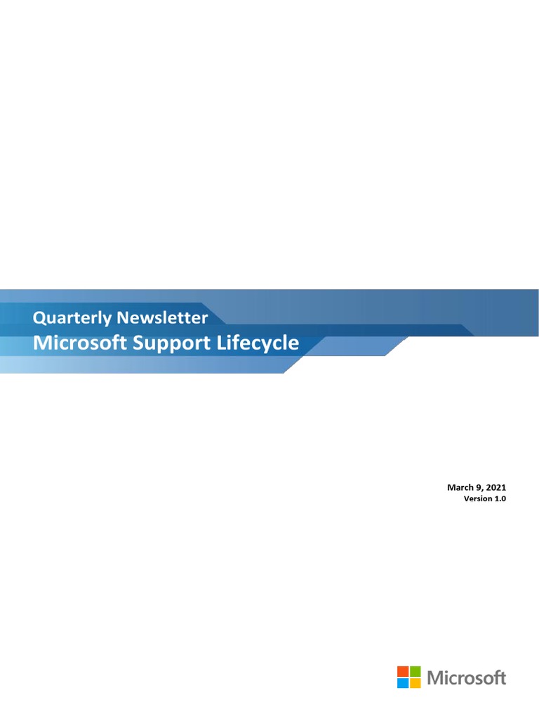 2103 Microsoft Lifecycle Newsletter en v1.0 | PDF | Windows 10 ...