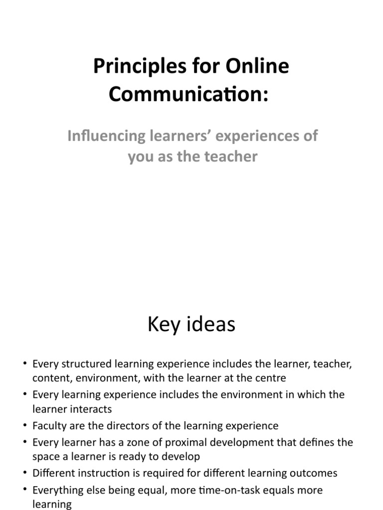 Principles For Online Communication | PDF | Educational Technology ...