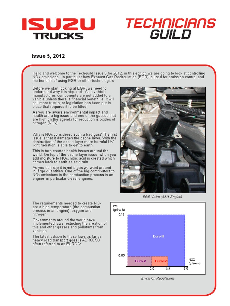 Isuzu EGR Euro4 & 5 | PDF | N Ox | Electric Motor