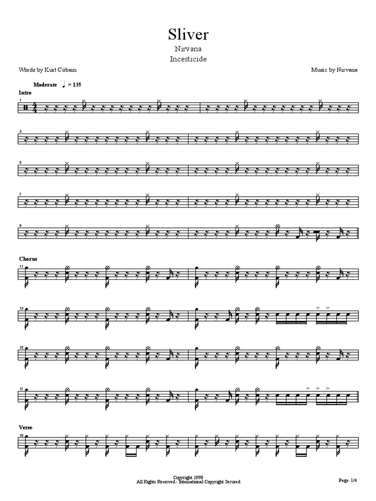 Nirvana - Sliver (Ver 4 by Chuks) | PDF | American Styles Of Music ...