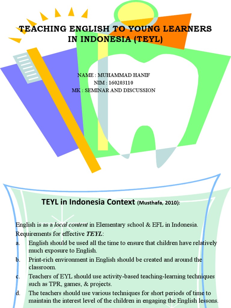 Topic Teaching English For Young Learners (TEYL) | PDF | Learning ...