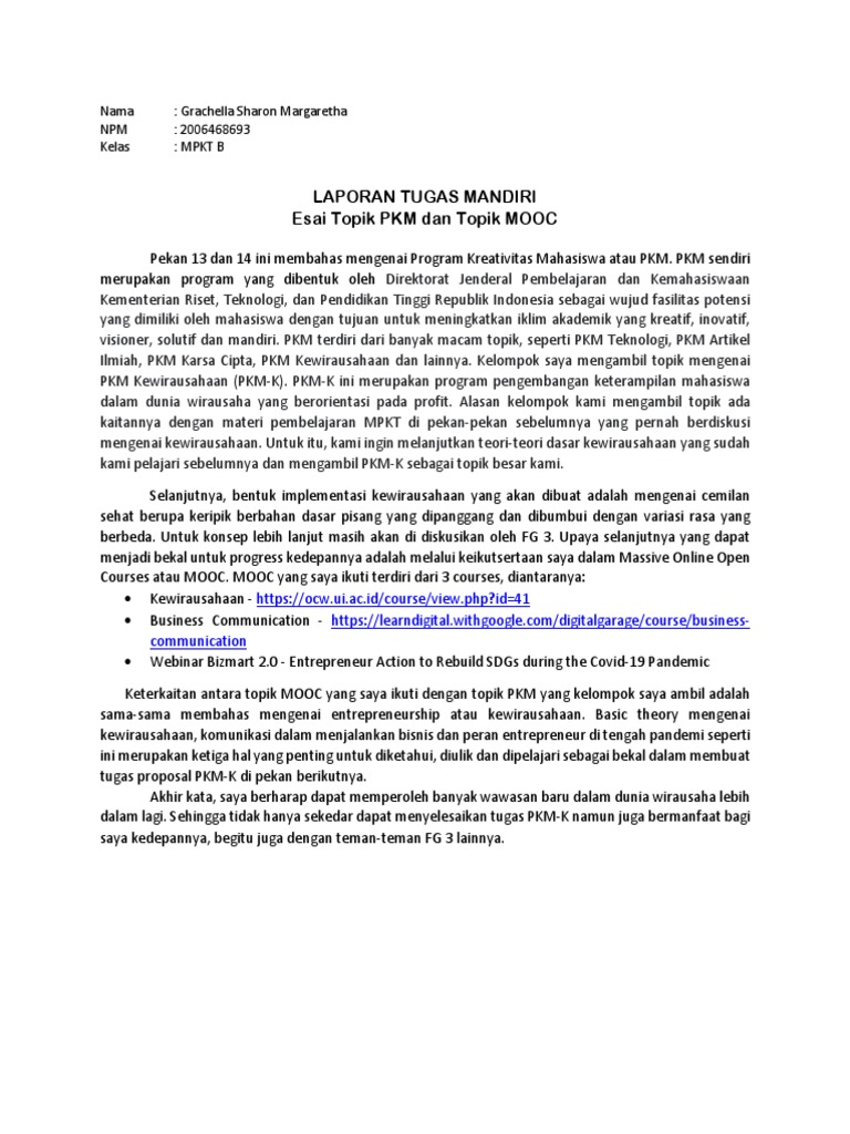 LTM - Pekan 13 - MPKT B - Grachella Sharon Margaretha | PDF | Bisnis