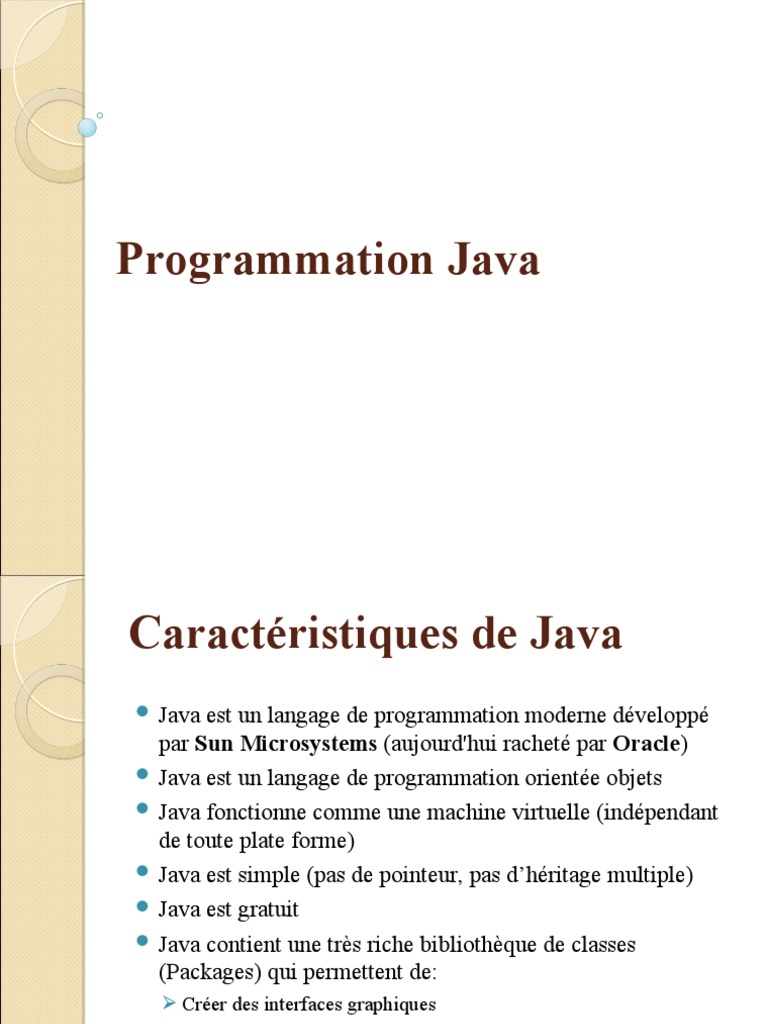 Cours Java | PDF | Classe (informatique) | Interface (Informatique)