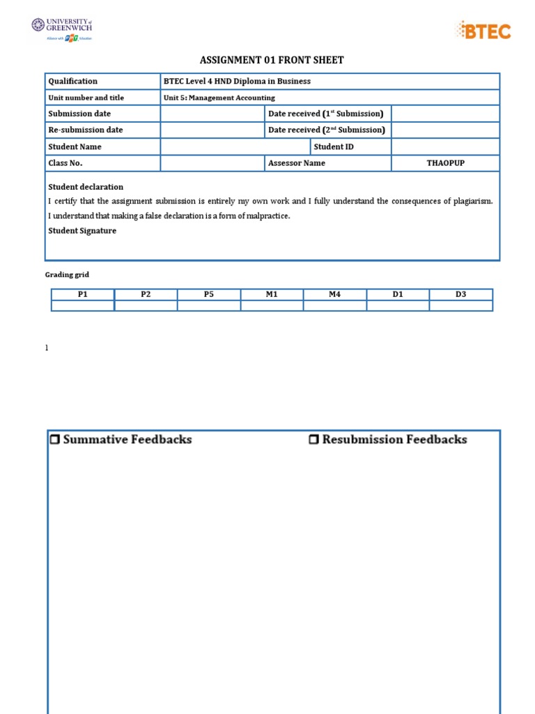 489 - Assignment 01 Front Sheet - Fall2020 | PDF
