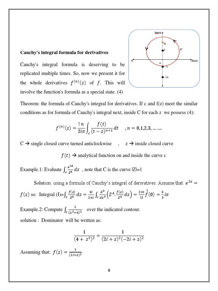 Cauchy's Integral Formula For Derivatives | PDF