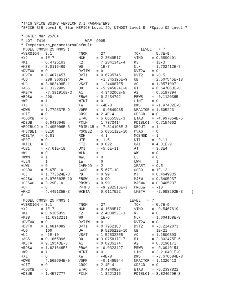Cmos TSMC 025 T41G | PDF