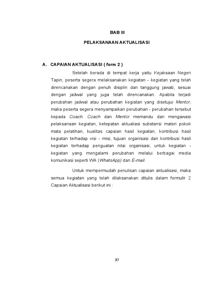 Laporan Aktulisasi HFZ | PDF