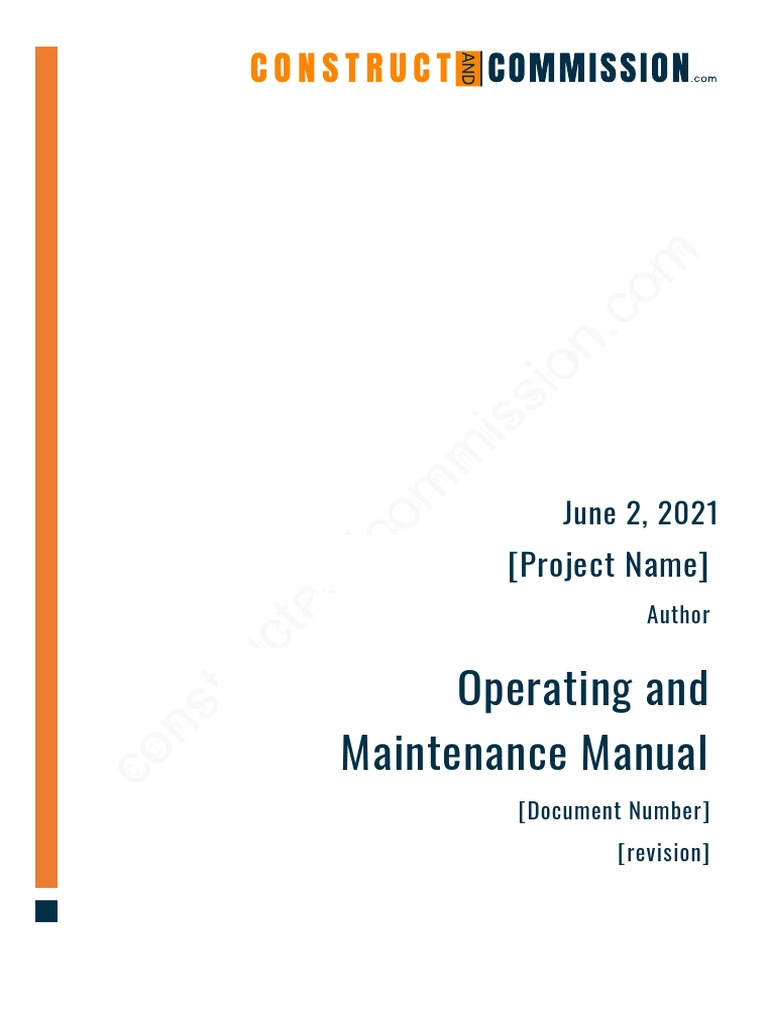 Operating and Maintenance Manual: (Project Name) | PDF | Building ...