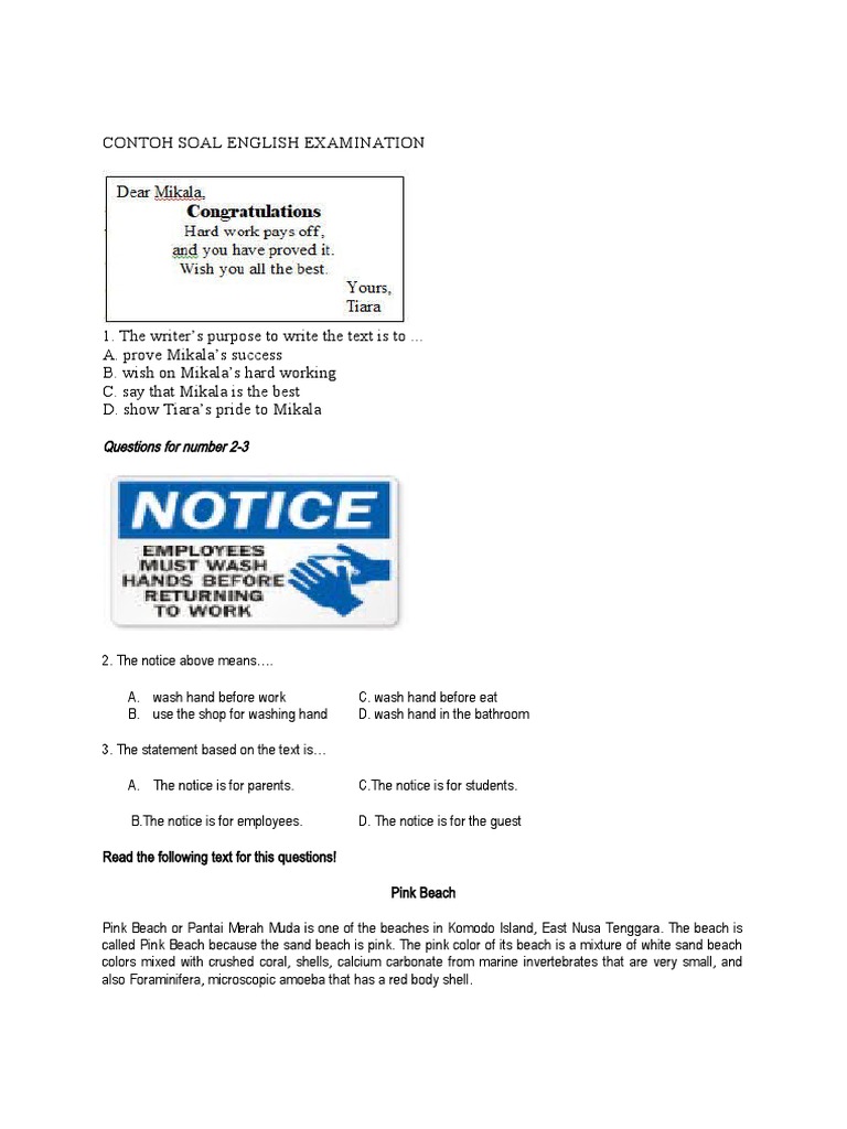 Latihan Soal English | PDF | Transport | Nature